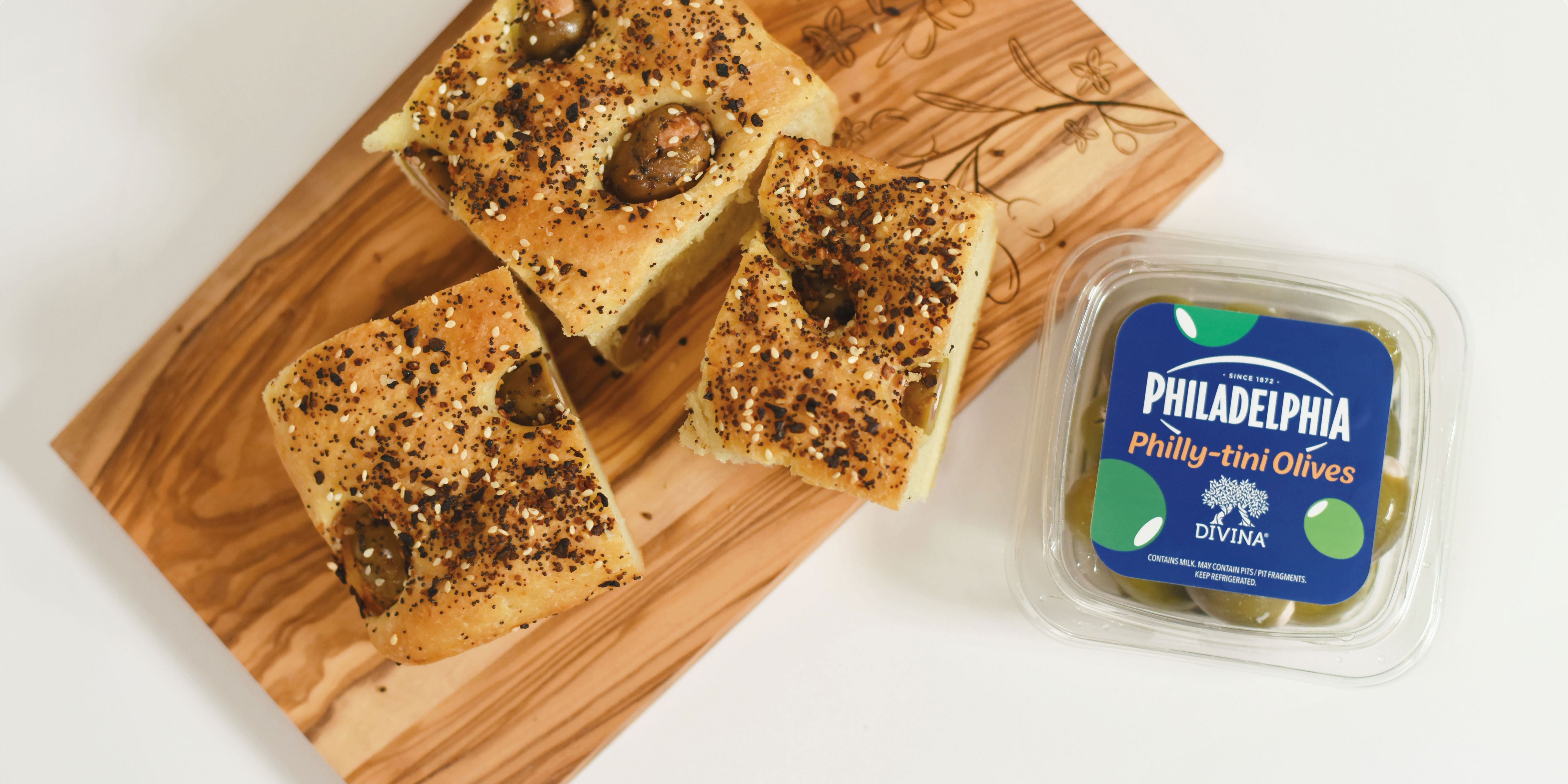 Everything & Philly-tini Olive Focaccia